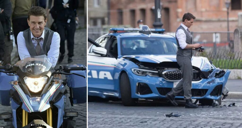 Tom Cruise destrói carro da polícia italiana. Filmagem continua